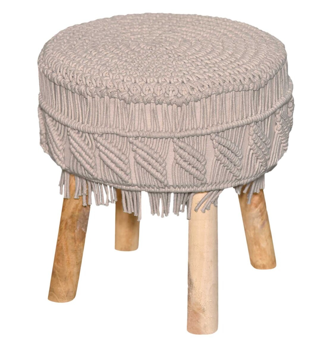 Handmade Macrame Round Ottoman chair by Kaahira