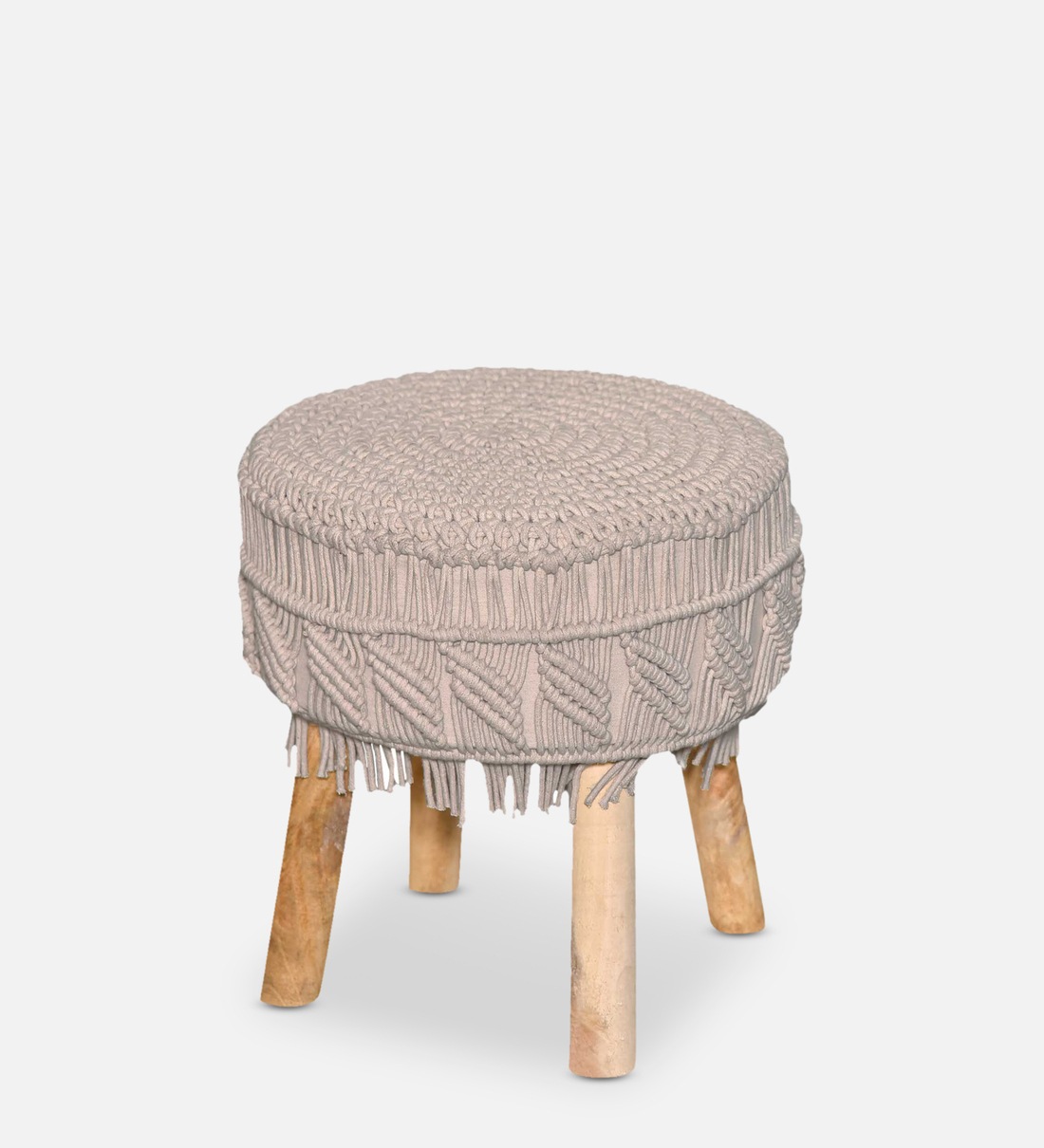 Handmade Macrame Round Ottoman chair by Kaahira